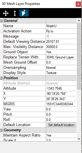 Setting and Editing 3D Mesh Layer Properties